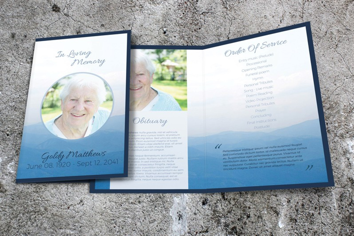 Memorial Service Program Template, a Brochure Template by Visual Impact