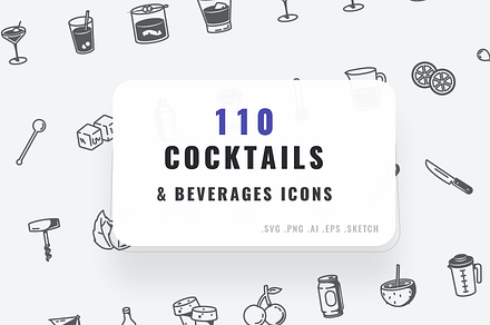 Soft drinks beverages flat icons set | Icons ~ Creative Market