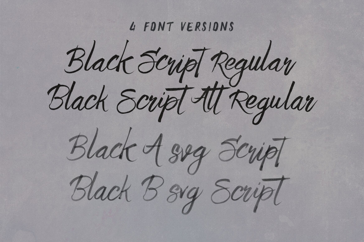 Black Script SVG Bold Brush Font, a Script Font by Cruzine