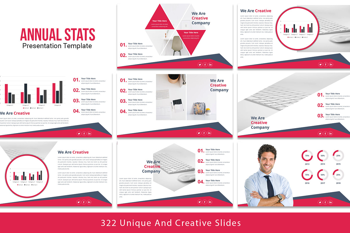 Annual Stats Powerpoint Template, a Presentation Template by Creative ...