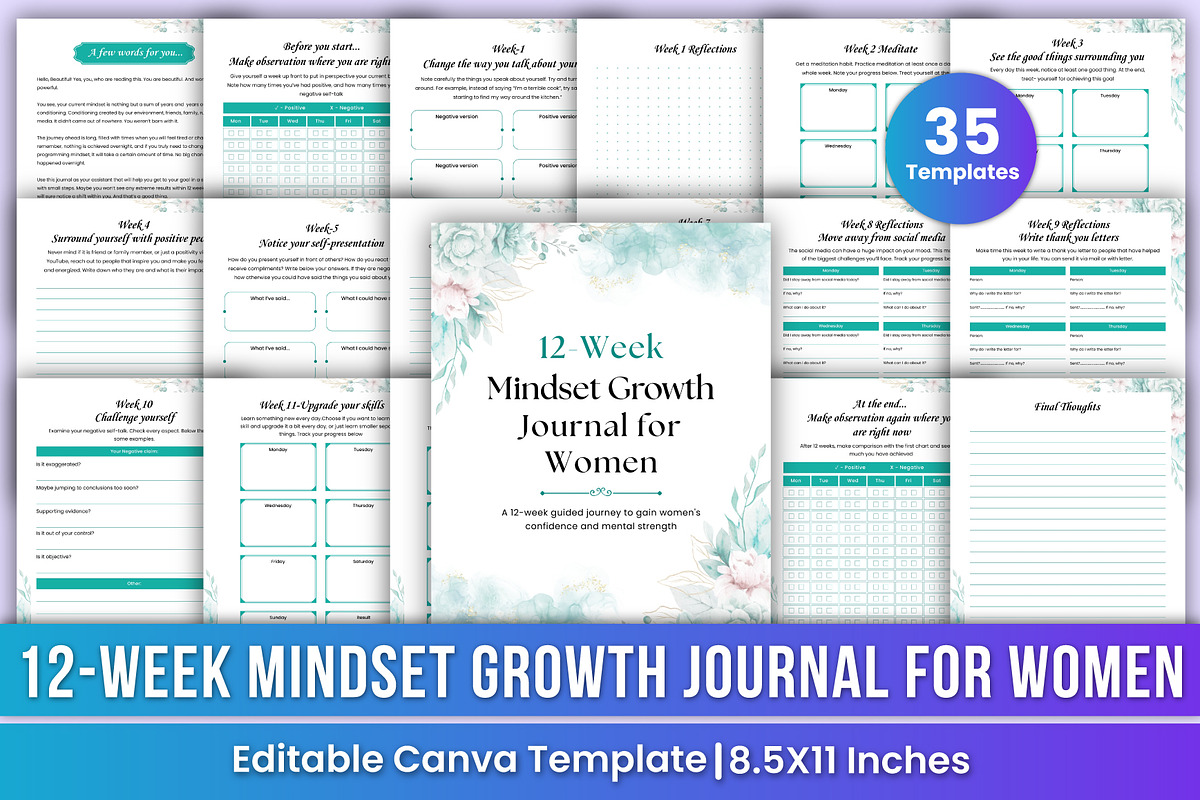 12-Week Mindset Growth Journal Women