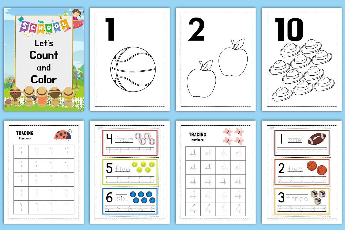 Let's Count and Color Math Worksheet