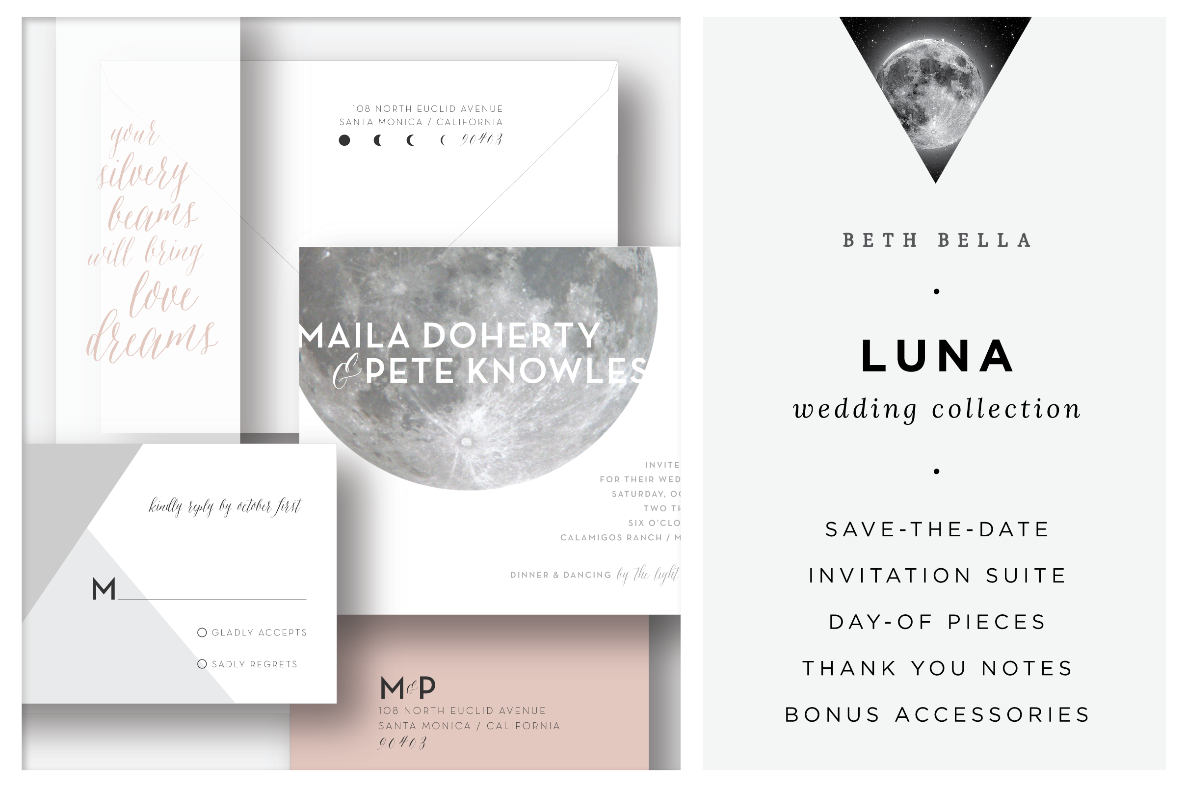 Luna Wedding Invitations, an Invitation Template by Beth Barbaglia