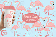 Flamingos Clipart, AMB-1037, an Illustration by AMBillustrations
