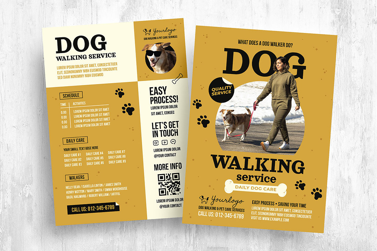 Dog Walking Flyer Template, a Flyer Template by BrandPacks