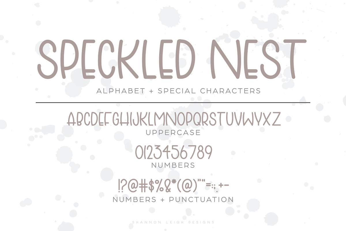 Speckled Nest Font Family (Set of 6), a Sans Serif Font by Shannon ...