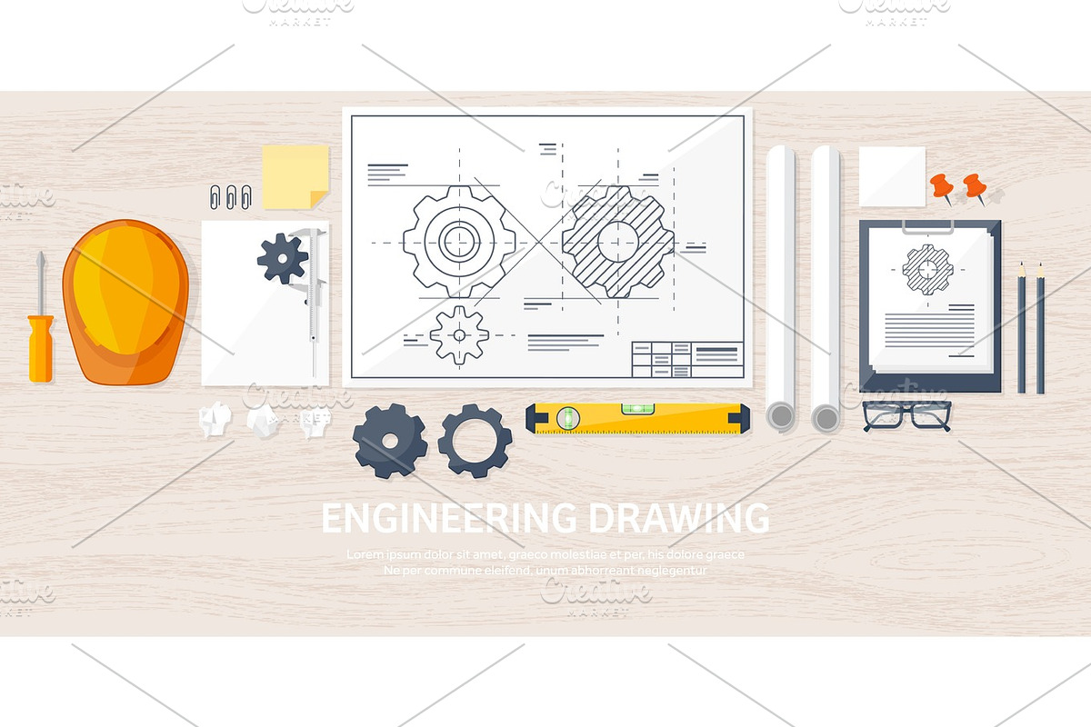 Vector illustration. Engineering and architecture. Drawing ...