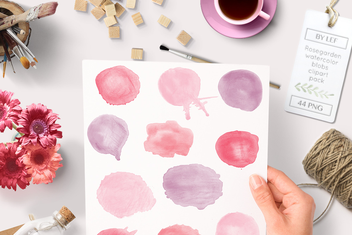 Watercolour blobs graphics hi-res, an Object Graphic by By Lef