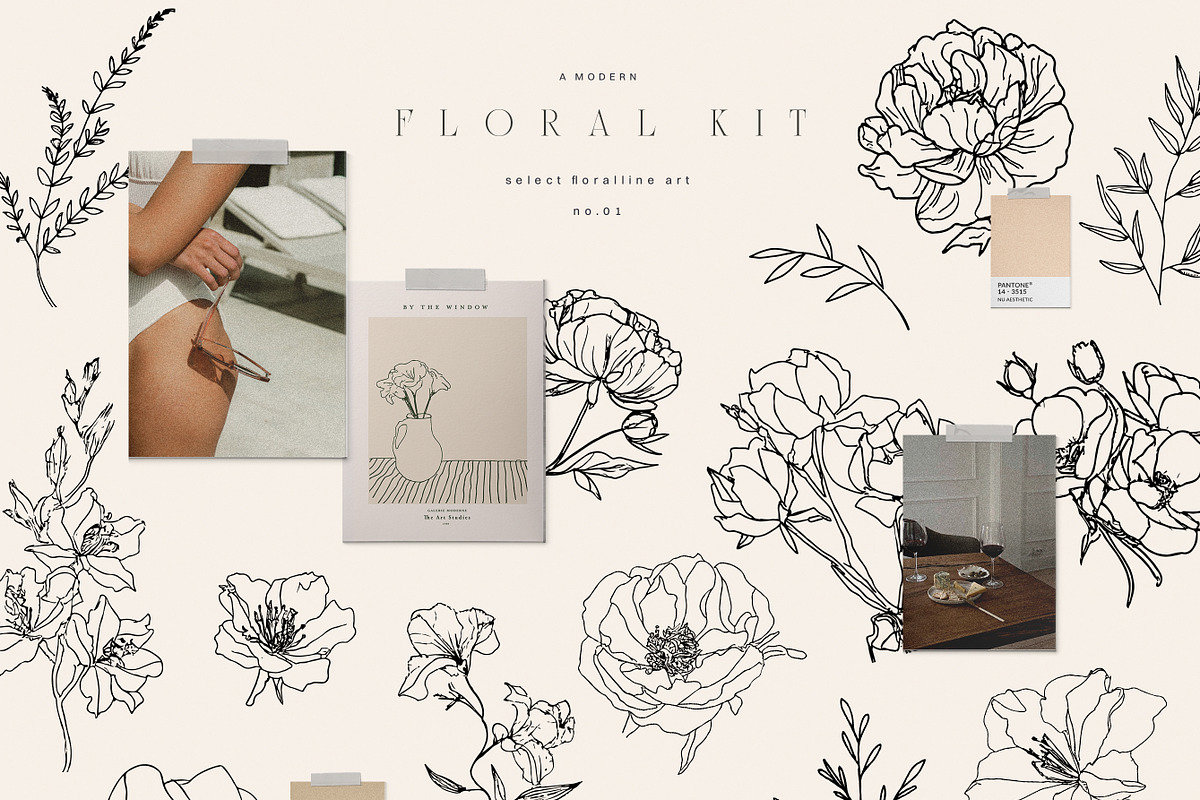 Modern Floral Line Art Bundle