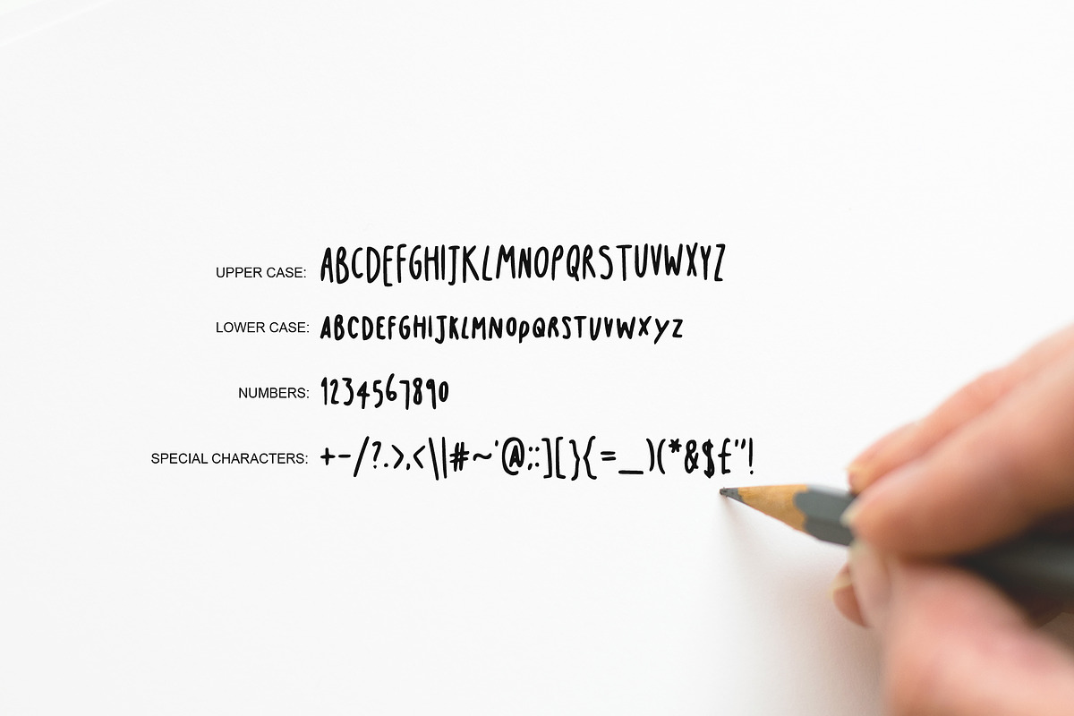 Handwritten All Caps Font, a Font by TessShearer