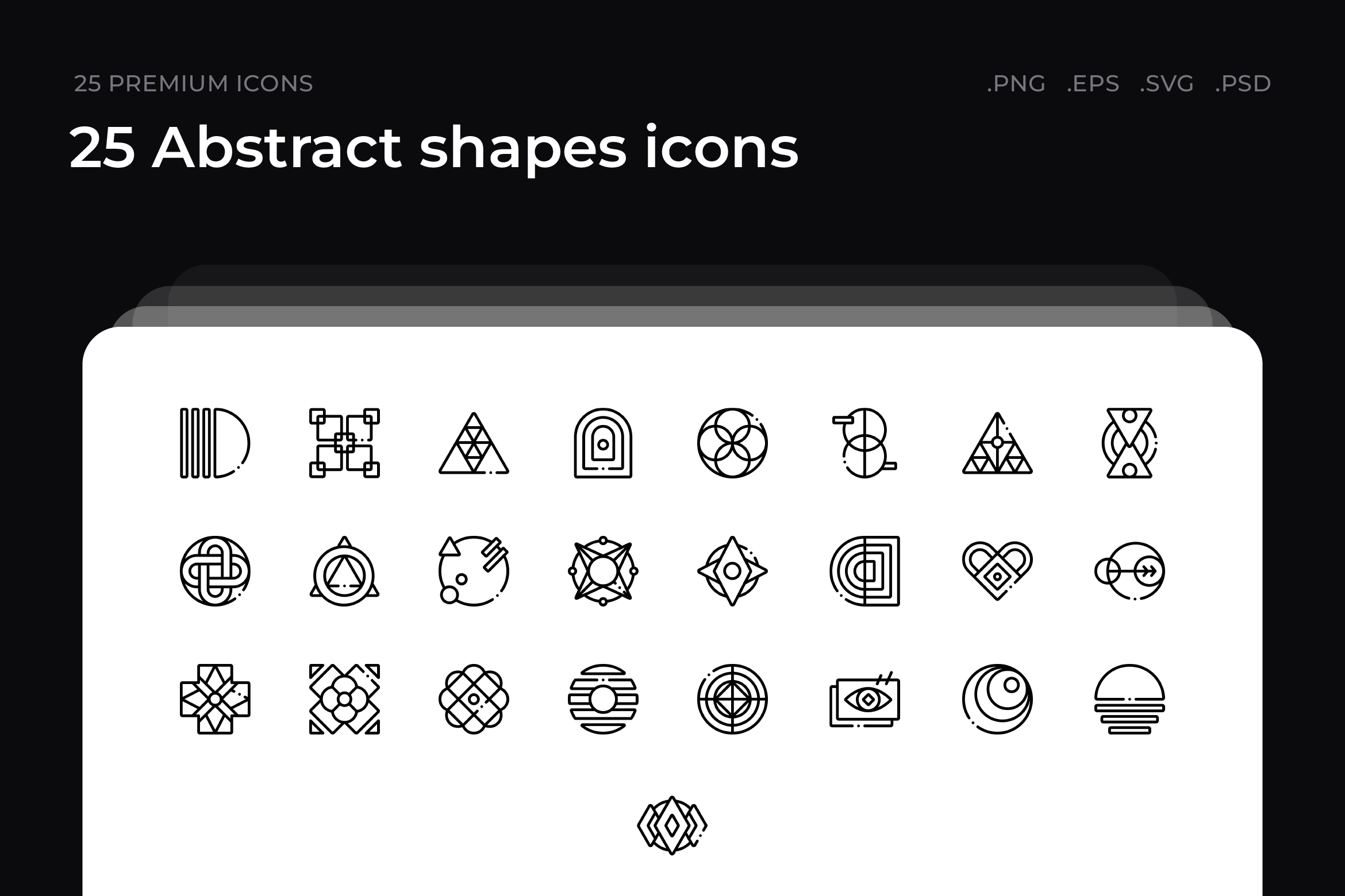 25 Abstract shapes icons, an Outline Icon by Wencory