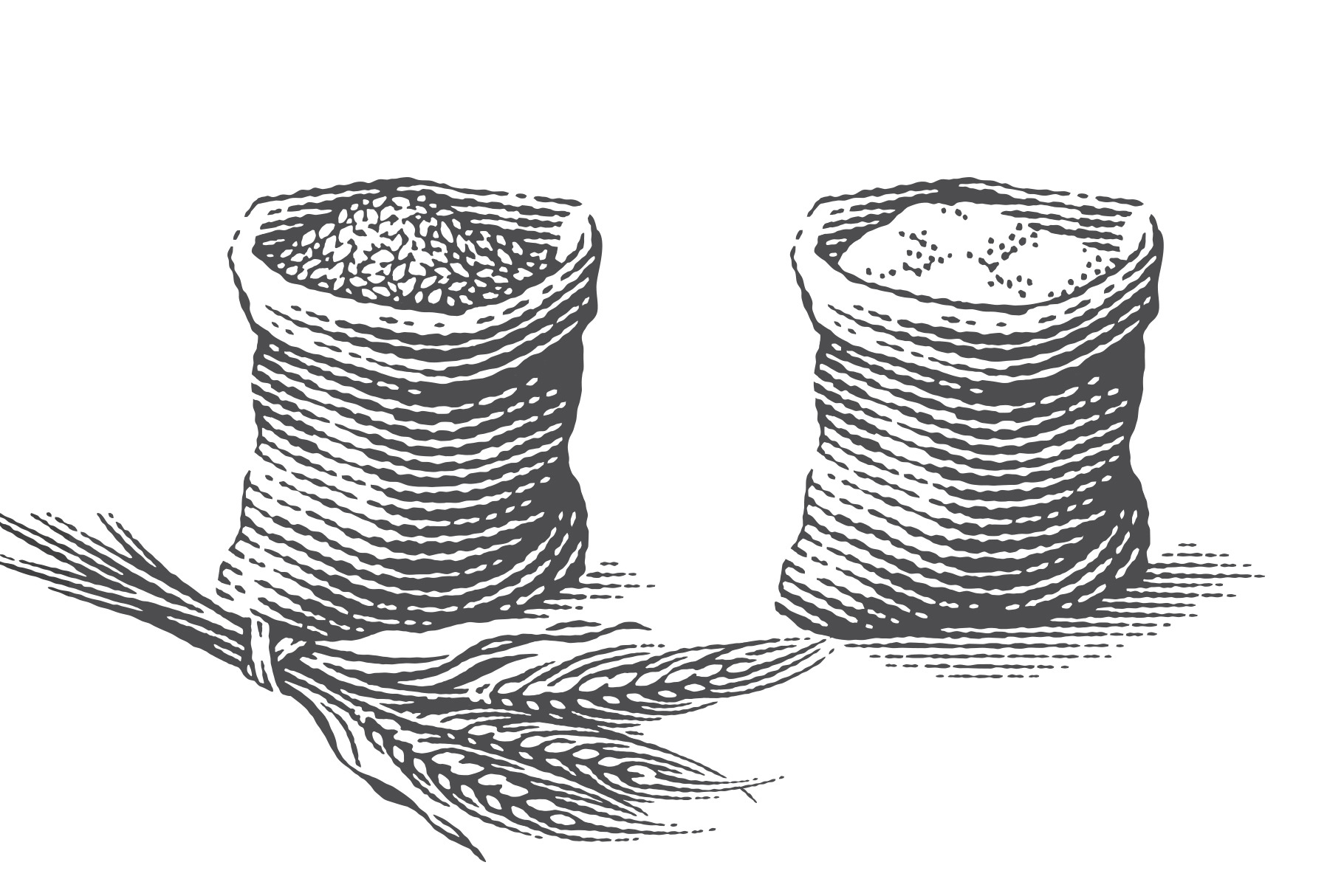 Wheat and flour bundle, a Food Illustration by Irina Trusova