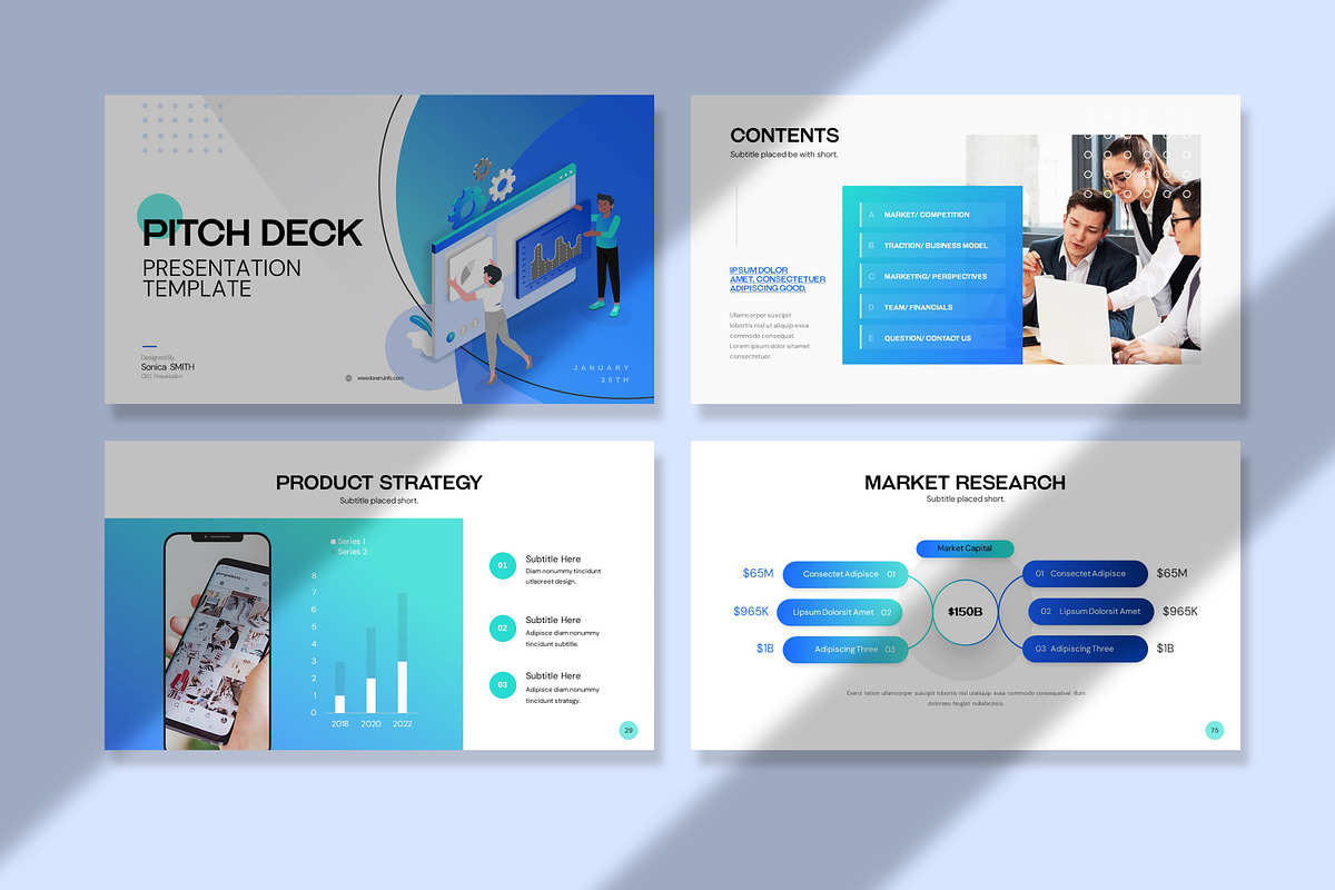Business Pitch Deck PowerPoint, a Presentation Template by ...