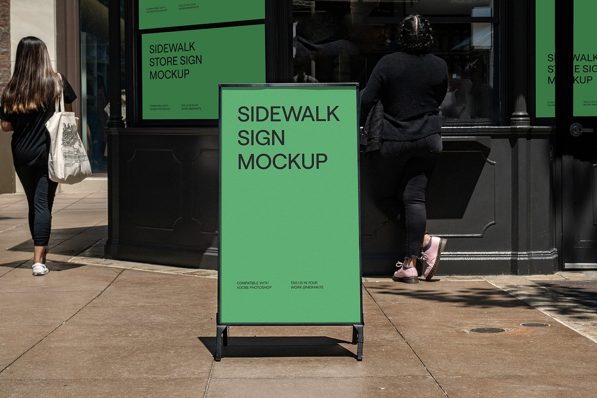 Retail Kiosk A-Frame Sign Mockup PSD