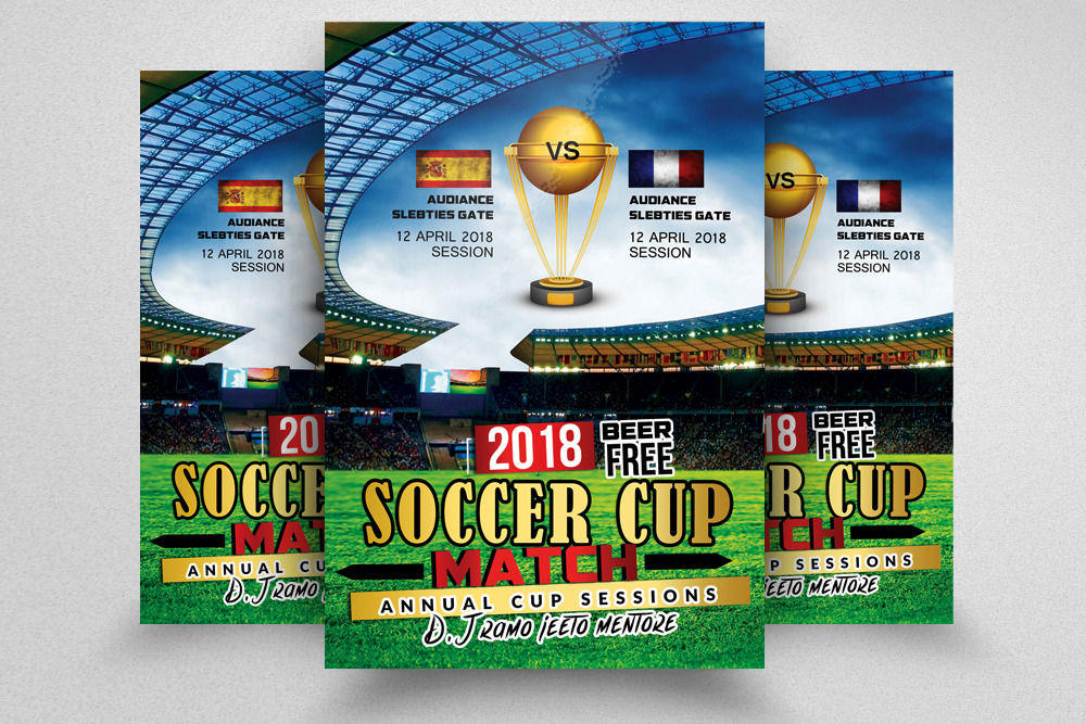 Soccer Cup Match Flyers, a Flyer Template by Design Up