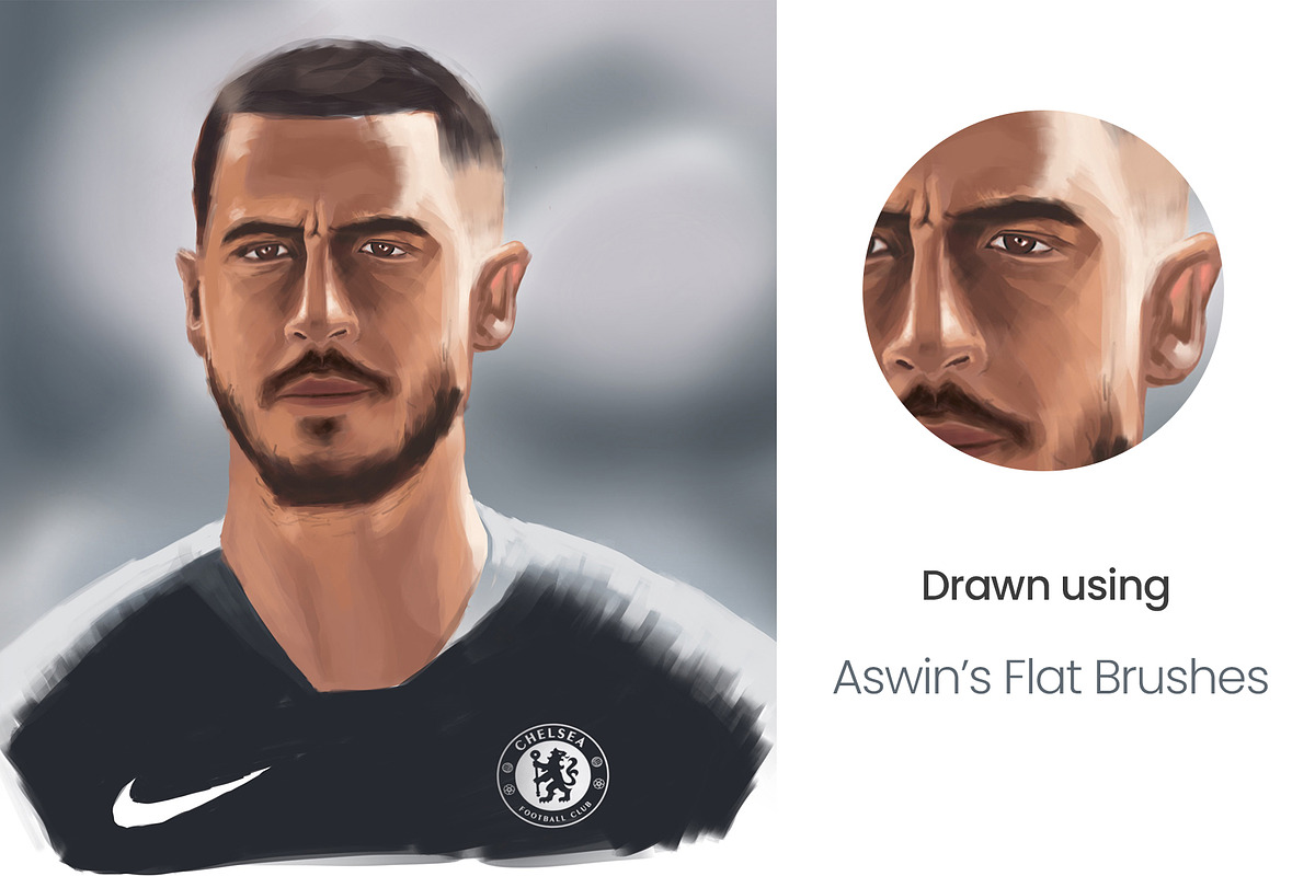 Flat Portrait Brushes for Procreate, a Brush Add-On by Aswin Menon