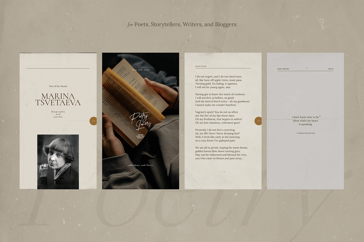 Writers Poets Social Media Templates, a Social Media Template by ...
