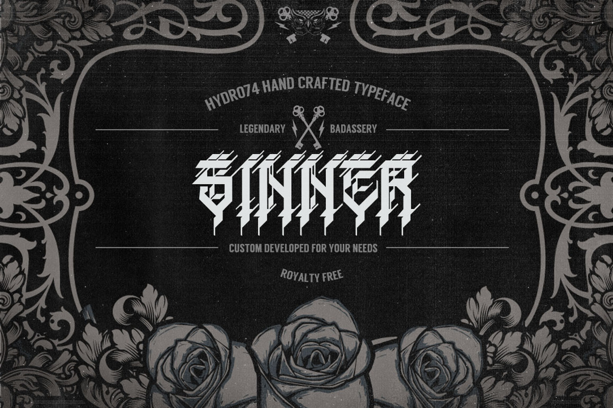Sinner, a Blackletter Font by Hydro74
