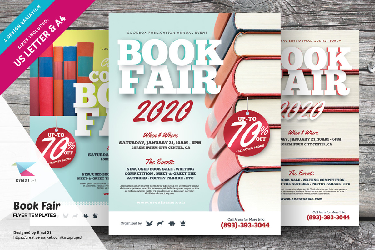 Book Fair Flyer Templates, a Flyer Template by kinzi21