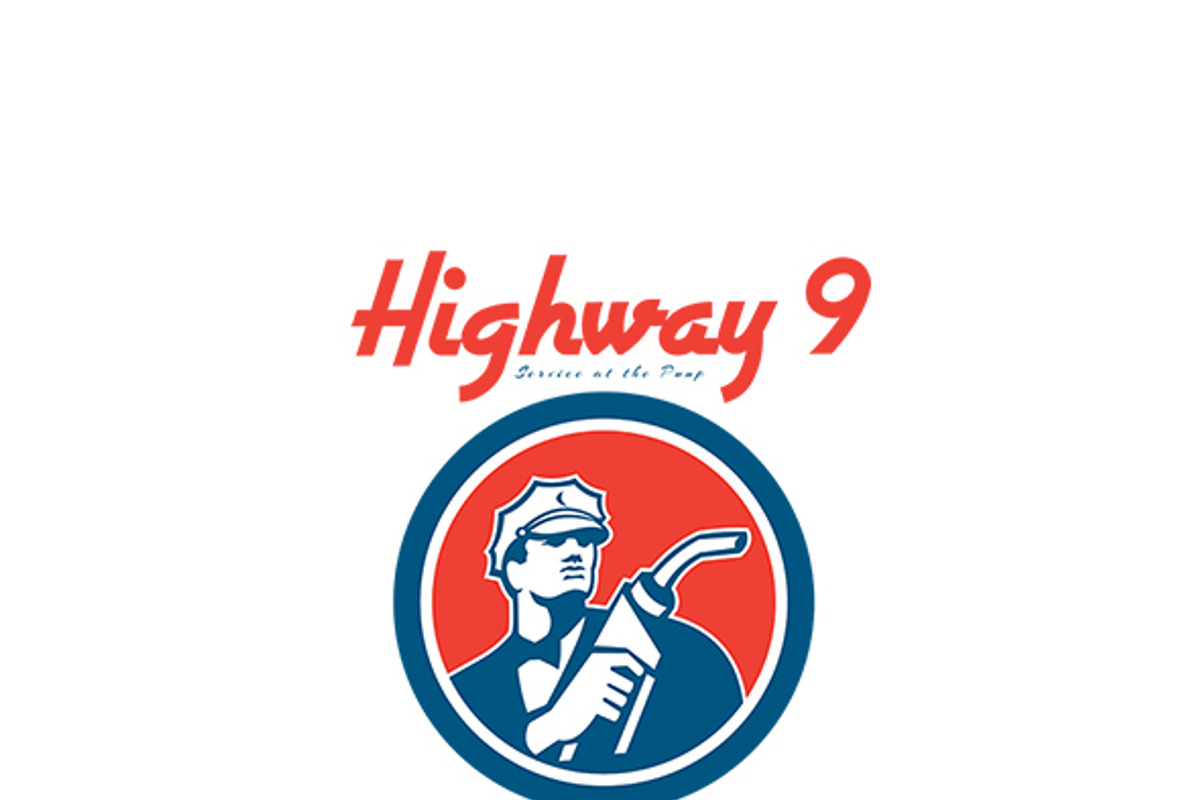 Highway 9 Gasoline Station Logo, a Branding & Logo Template by patrimonio