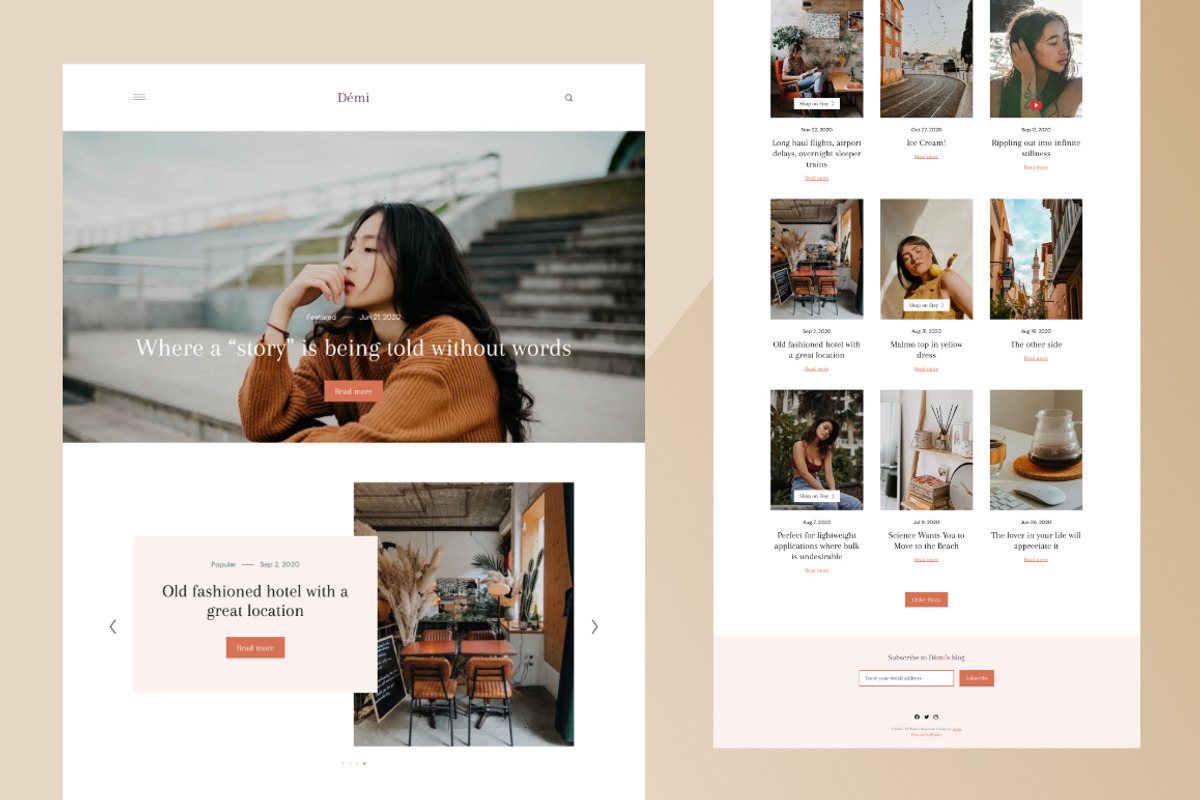 Demi: Grid-based Blogger theme, a Templates & Theme by Heybi