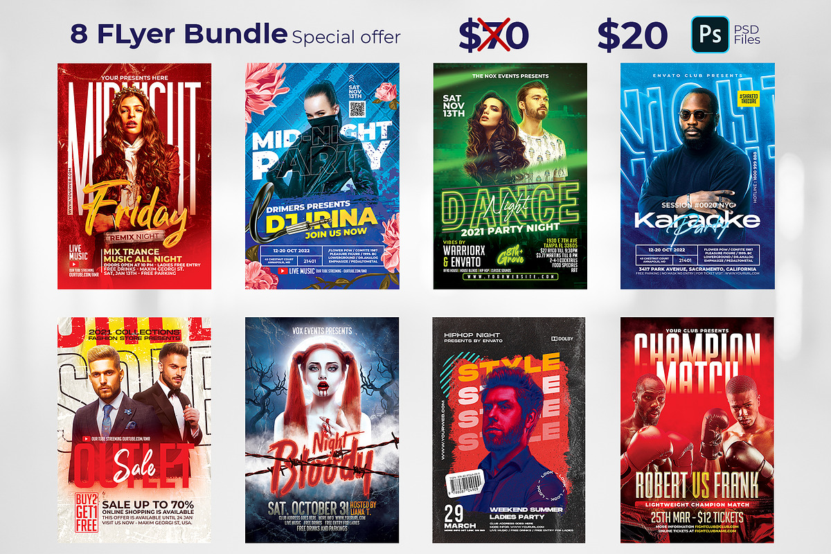 8 Mixed Flyer Bundle, a Flyer Template by bunebx