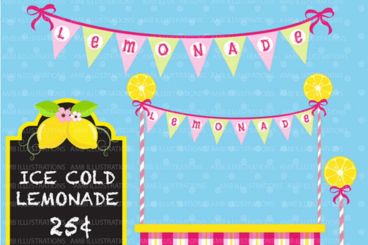 Lemonade stand clipart AMB-890, an Illustration by AMBillustrations