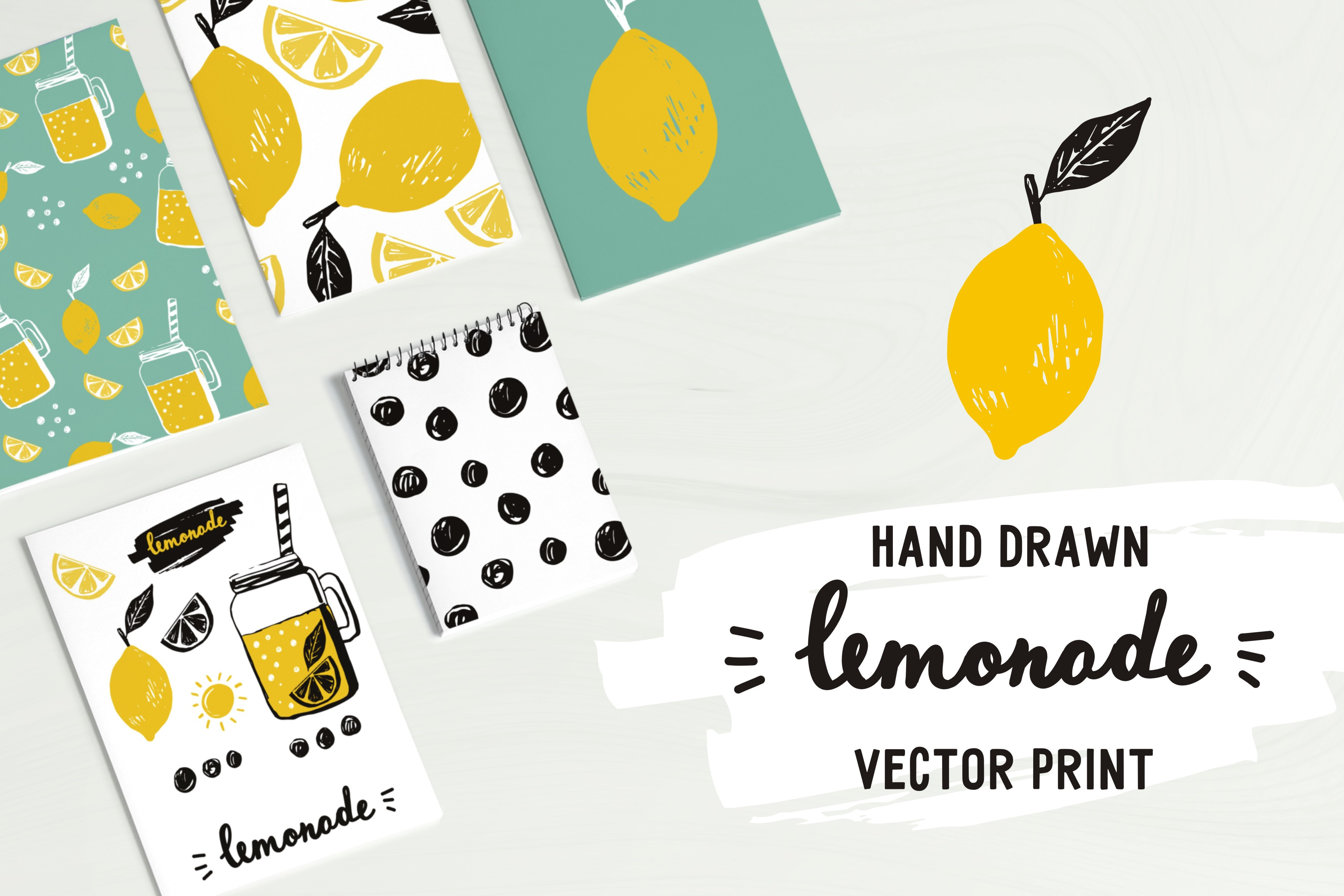 Hand drawn lemonade prints, a Food Illustration by Barkova Nadya