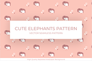 Cute Elephants Seamless Pattern