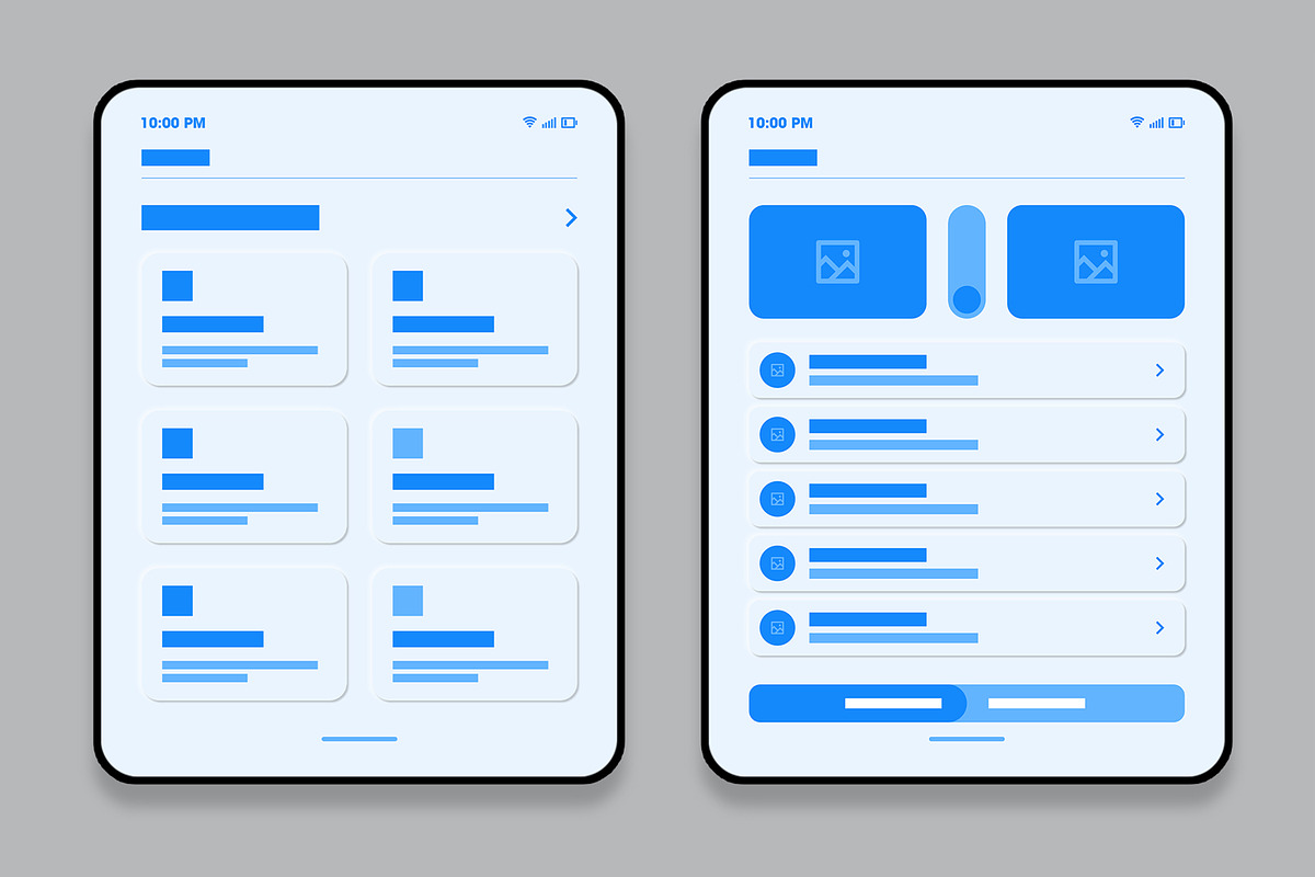 Futuristic Tablet App Wireframe