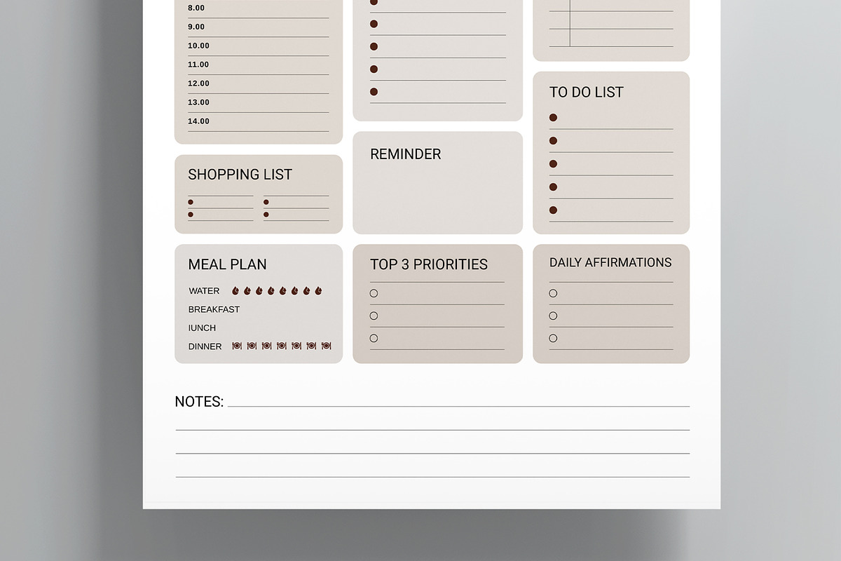Daily Planner Layout