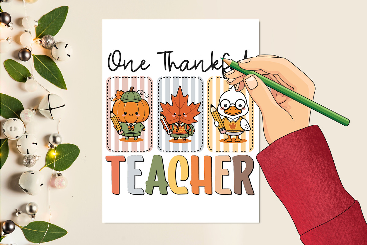 Fall Teacher Sublimation PNG, a Seasonal Illustration by Rose Art