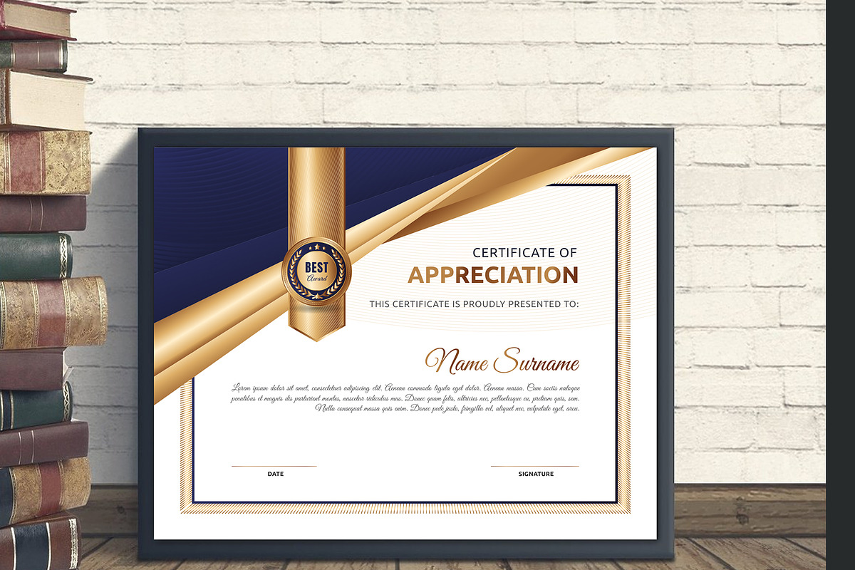 Creative Certificate Design Template, a Stationery Template by MRI STUDIO
