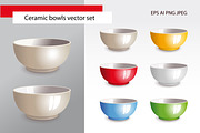 Vector Bowls, a Food Illustration by MalinaShop