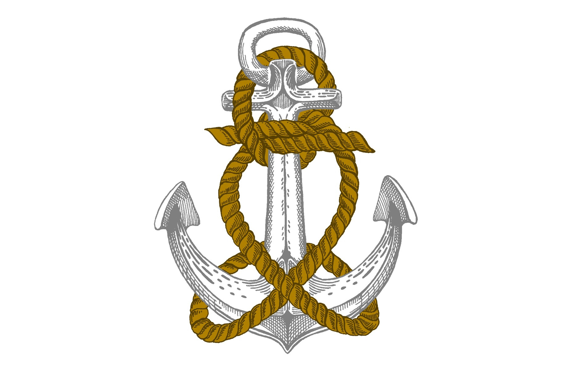 Vector anchor. Sea, ocean, sailor sign. Hand drawn vintage illustration ...