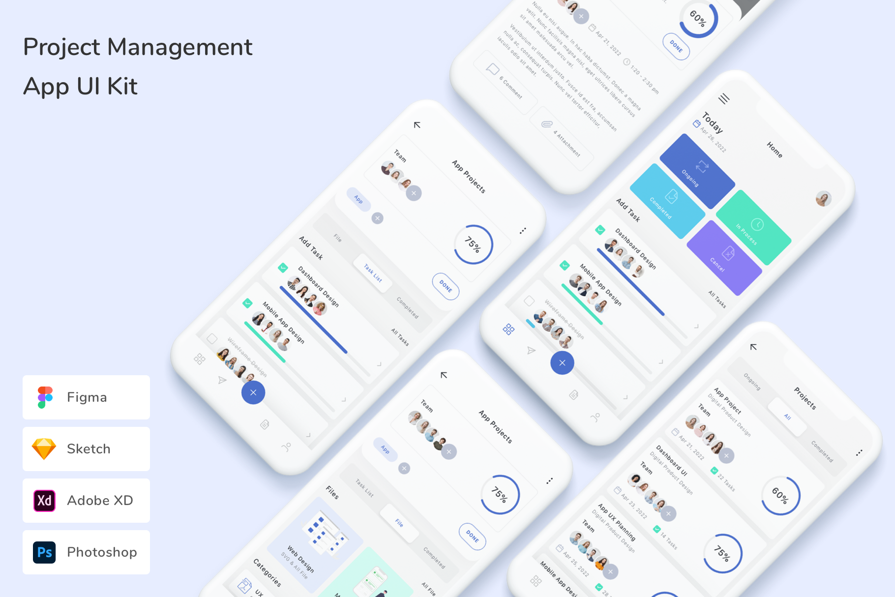Project Management App UI Kit, an UI Kit Template by Betush