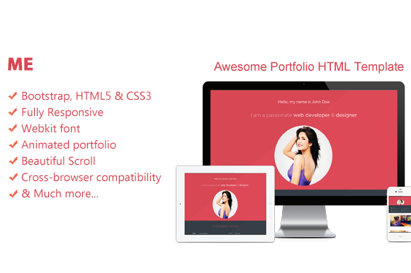 Me-Creative Portfolio HTML Template, a Resume Template by Hpthemes