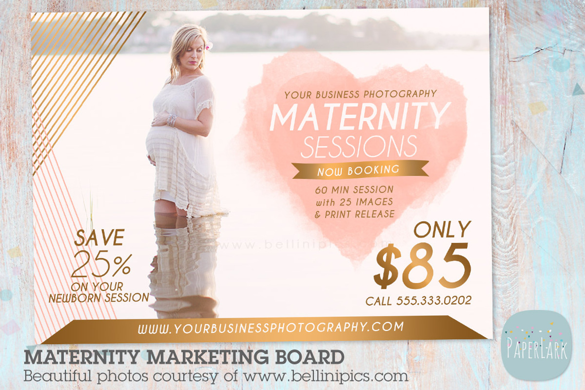 IR004 Maternity Marketing Board, a Flyer Template by Paper Lark