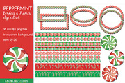 Peppermint clipart borders & frames, an Illustration by Laureling Studios