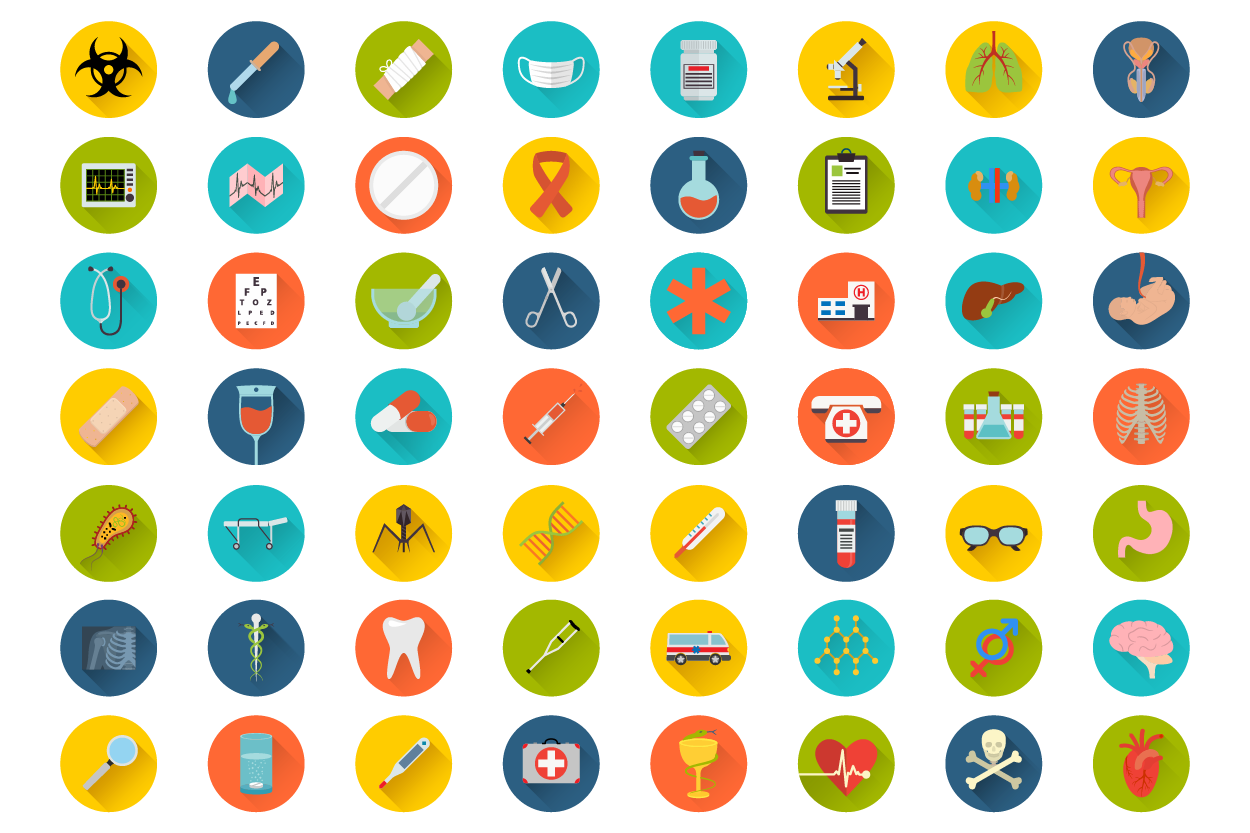 Big set of flat medical icons, an Icon by NKuvshinov