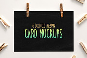 6 Gold Clothespin-Style Card Mockups, a Print Template by SparkleStock ...