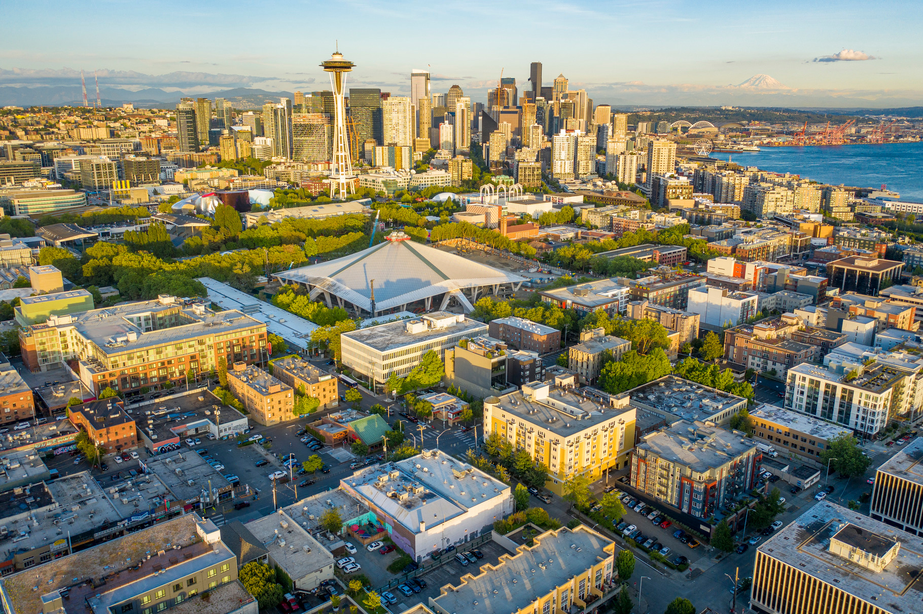 Aerial photo of the seattle from featuring scenic, above, and aerial ...