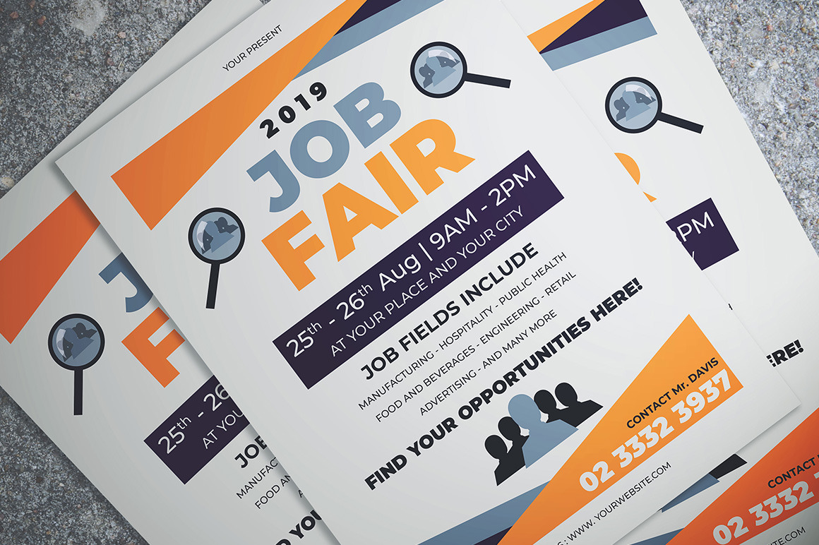 Simple Job Fair Flyer, a Flyer Template by Gumico Studio.