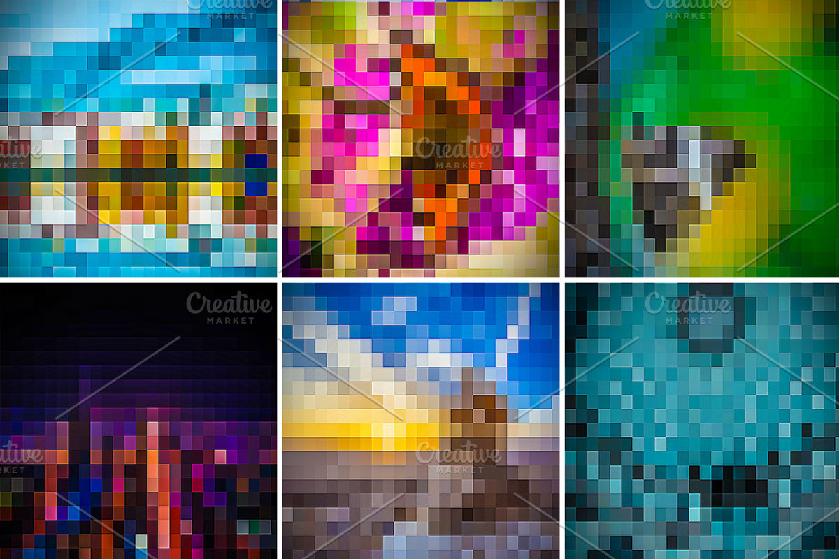 20 Pixelated Backgrounds, a Texture Graphic by Carlos Fernando