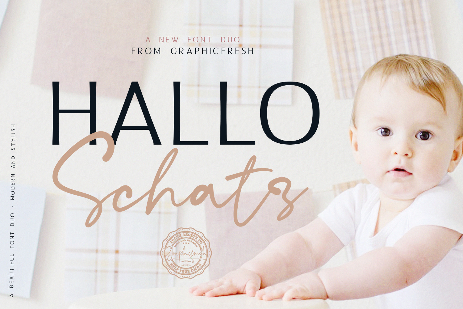 Hallo Schatz Font Duo, a Sans Serif Font by Graphicfresh