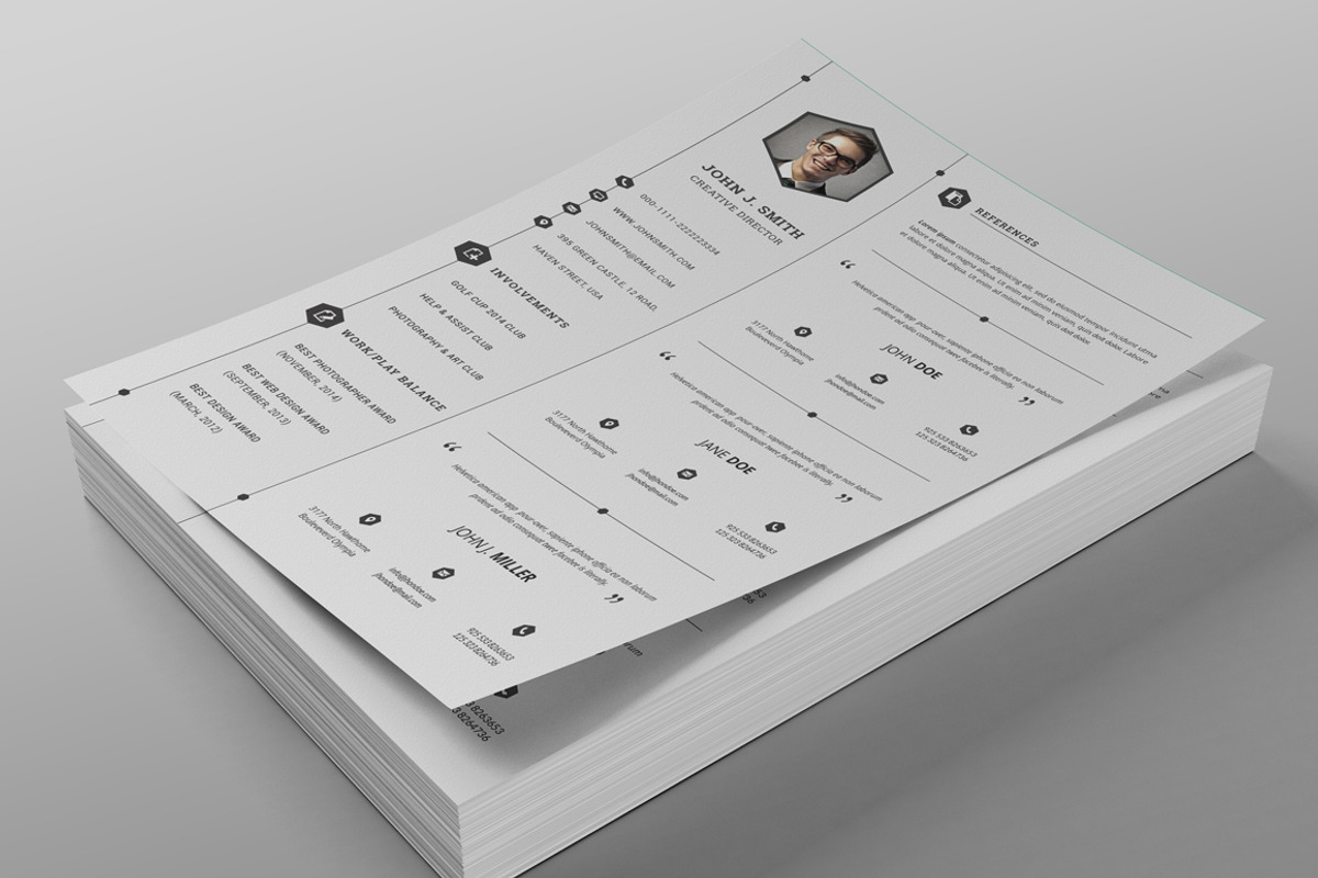 Smart Resume CV Set, a Resume Template by SNIPESCIENTIST
