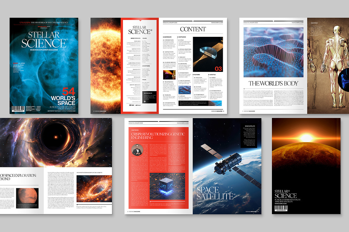 Science Magazine Template, a Magazine Template by BrandPacks