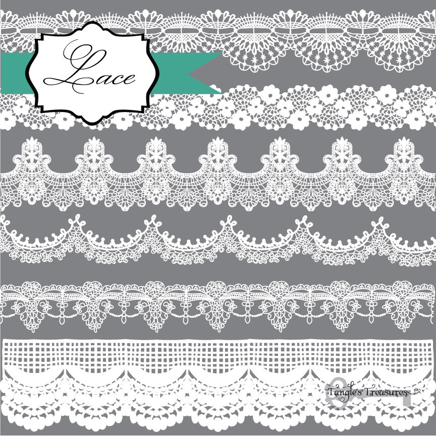 Lace Borders Clipart, a Graphic by Verdigris Studios