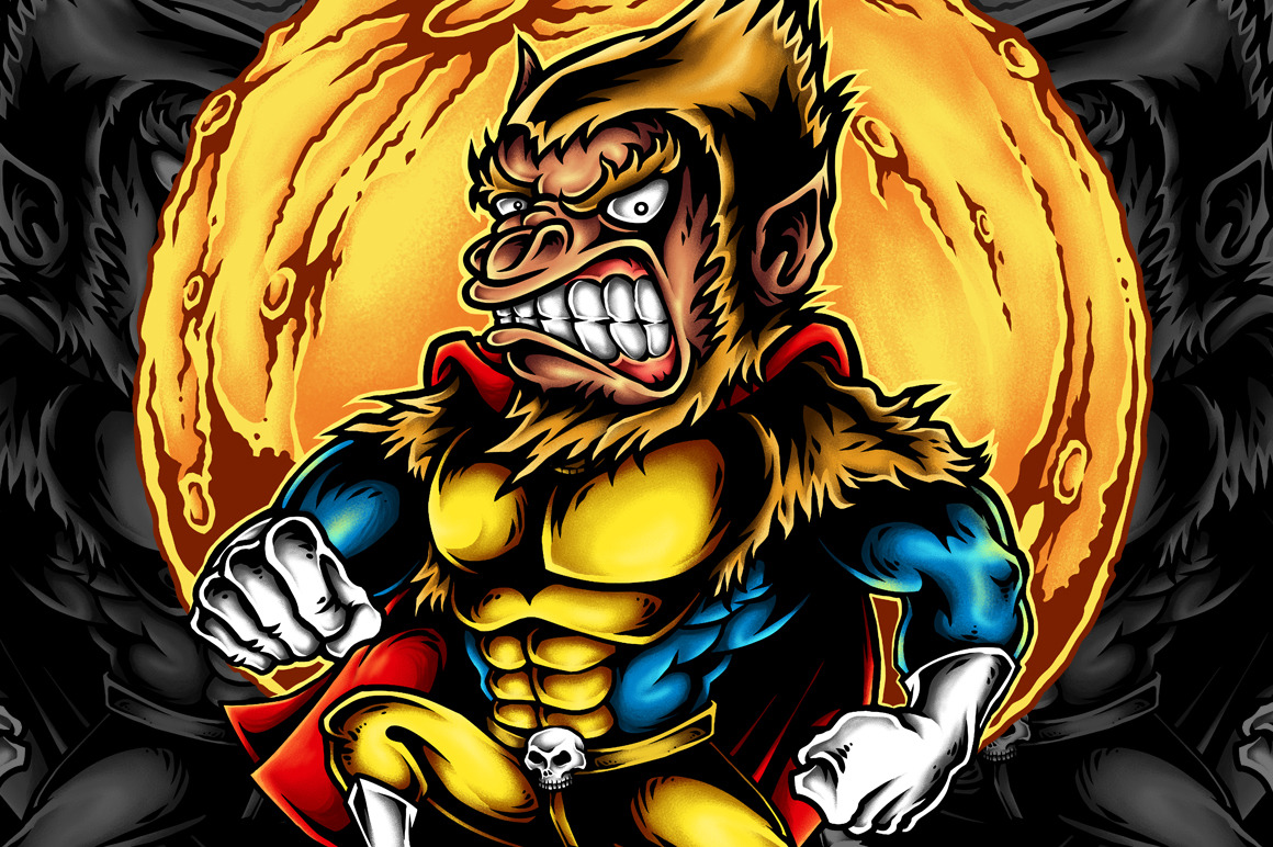 Super Monkey, an Animal Illustration by TSV Art Collective