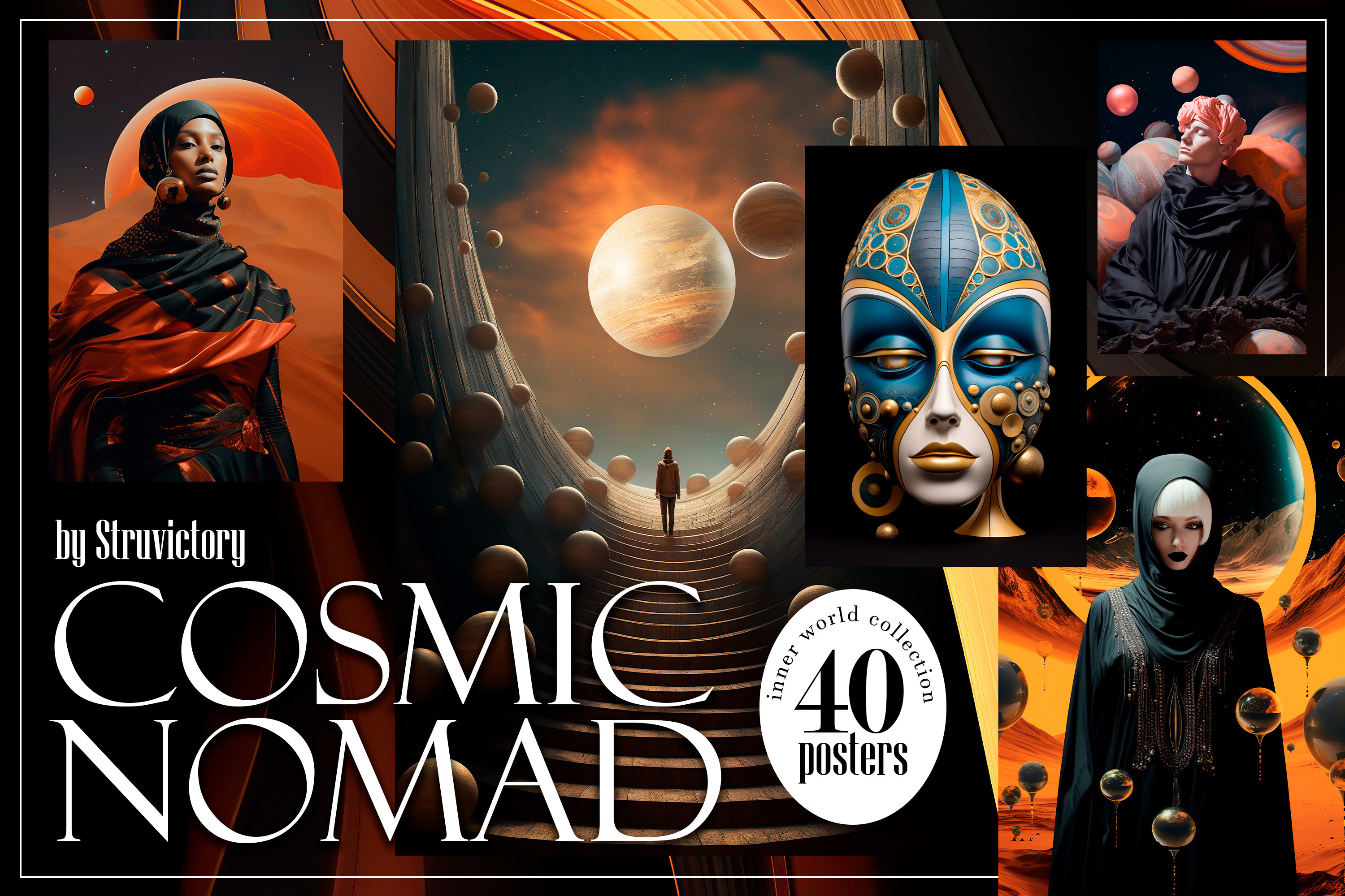 Cosmic Nomad Art Poster Collection, an Object Graphic by Struvictory.art
